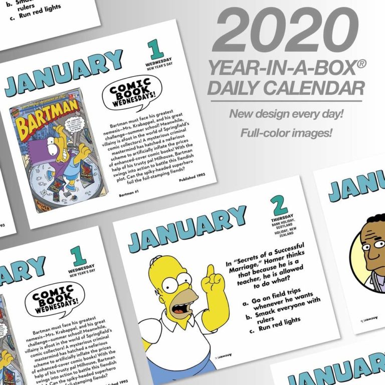 Así serán los calendarios 2020 de Los Simpson - Actualidad Simpson