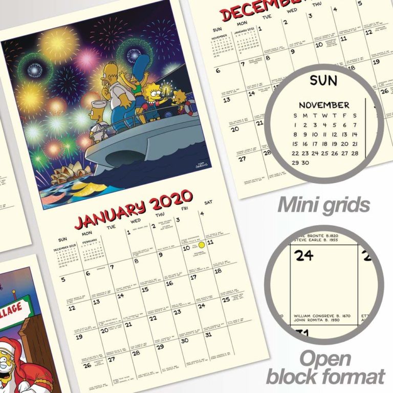 Así serán los calendarios 2020 de Los Simpson - Actualidad Simpson