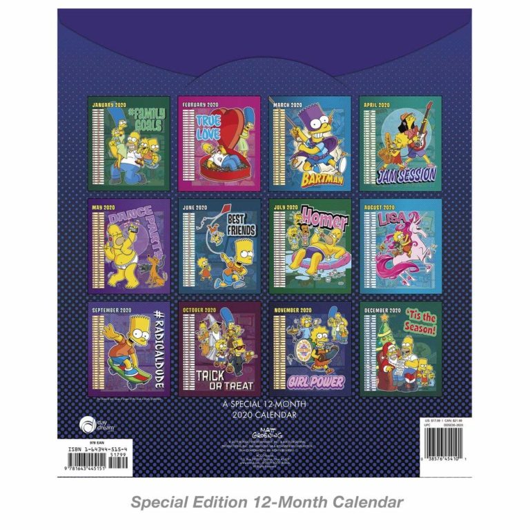 Así serán los calendarios 2020 de Los Simpson - Actualidad Simpson