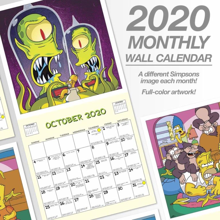 Así serán los calendarios 2020 de Los Simpson - Actualidad Simpson